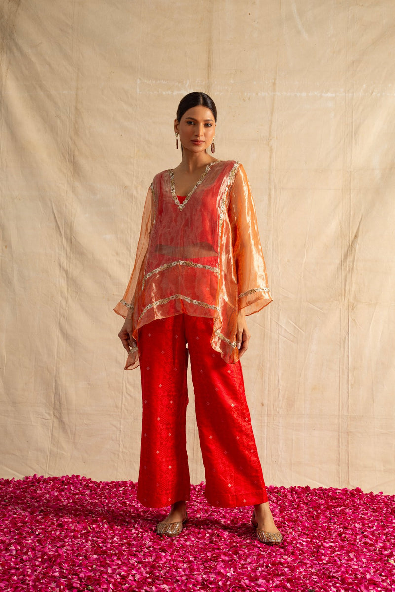 Mugdha Co-ord set in Red – Neitri Banarasi