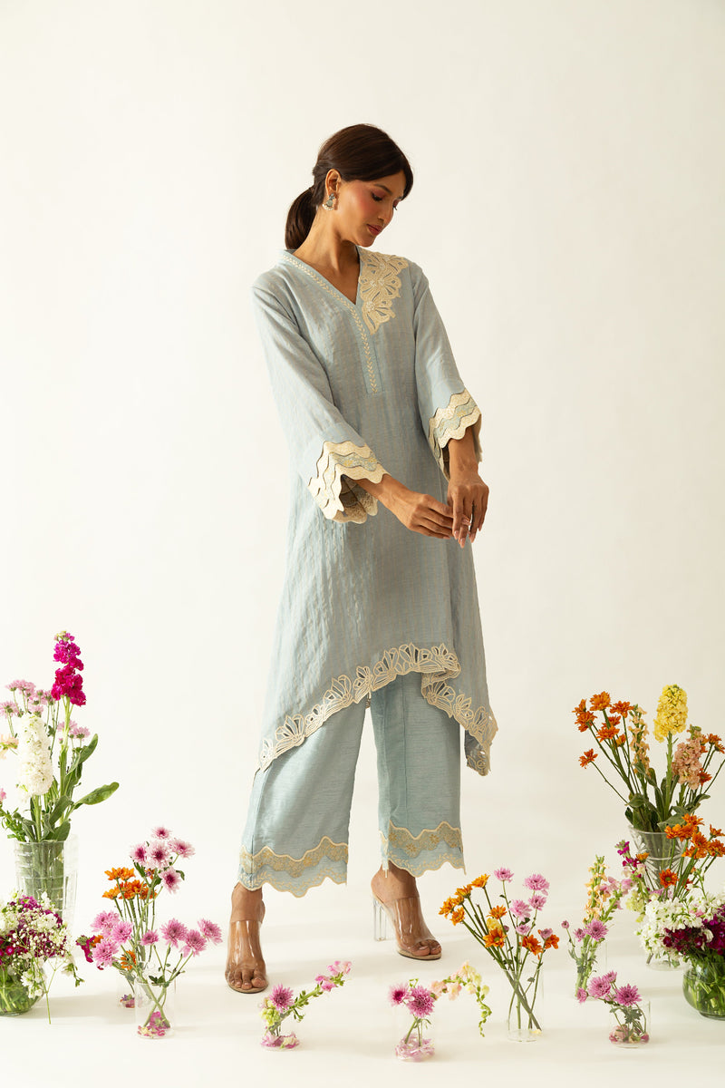 Blue Mirage Kurta Set – Neitri Banarasi